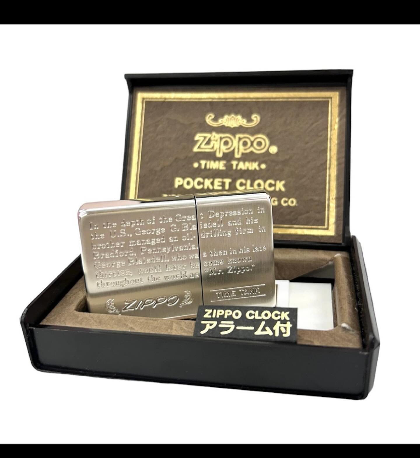 【ジャンク 1スタ！】ZIPPO ライター型 ポケットクロック ゴールド Zippo CLOCK Zippo型の時計